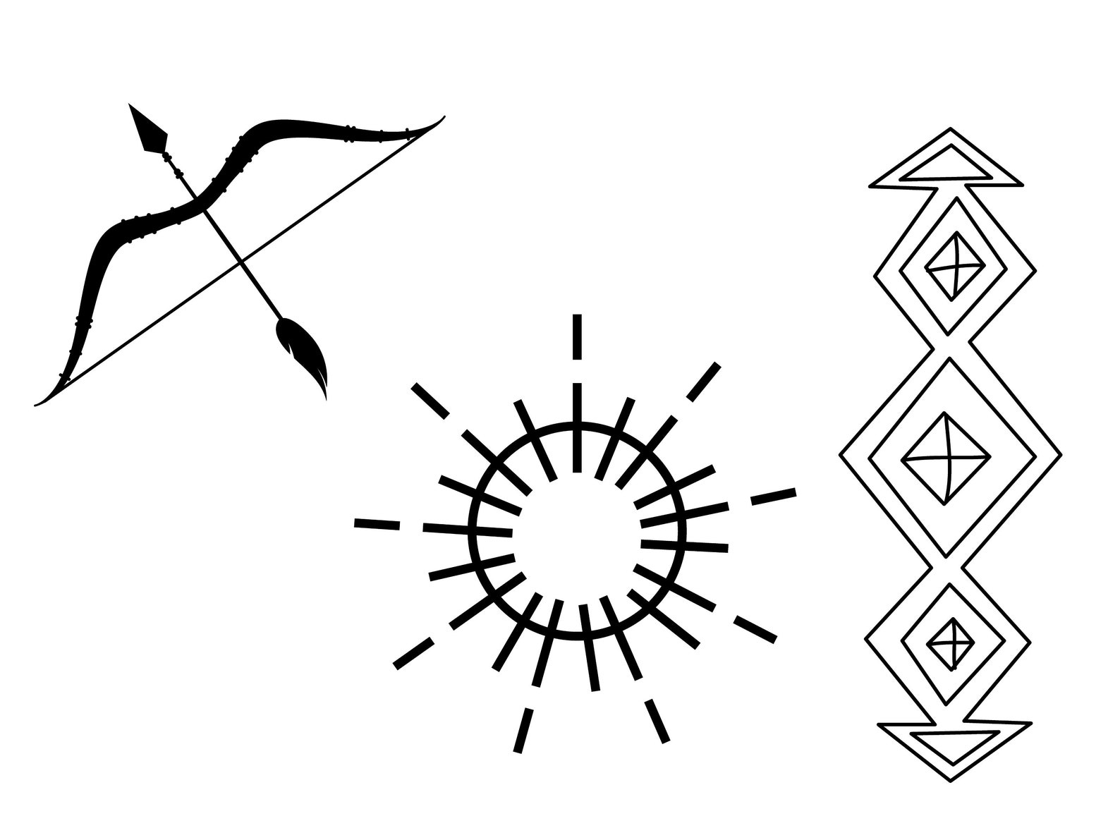 Celestial Design Vector Set Linear Mystical Symbol Tattoo Magic ...