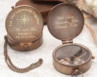 Engraved Compass, Personalized Compass, Nautical Compass, Wedding Gift ...