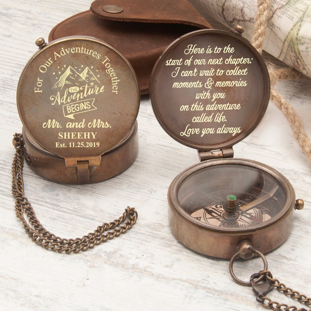 Personalized Compass Couple Gift, Wedding Anniversary Gift - Etsy