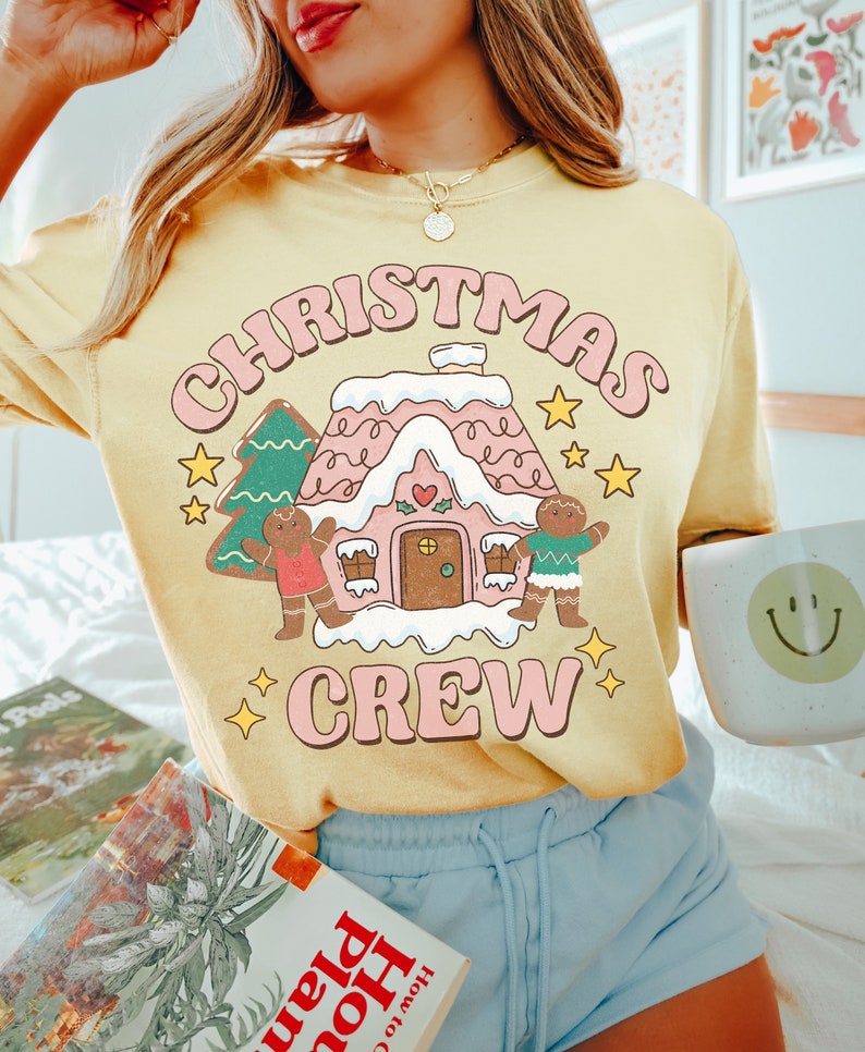 Christmas Crew Gingerbread House Comfort Colors Shirt Christmas Baking ...