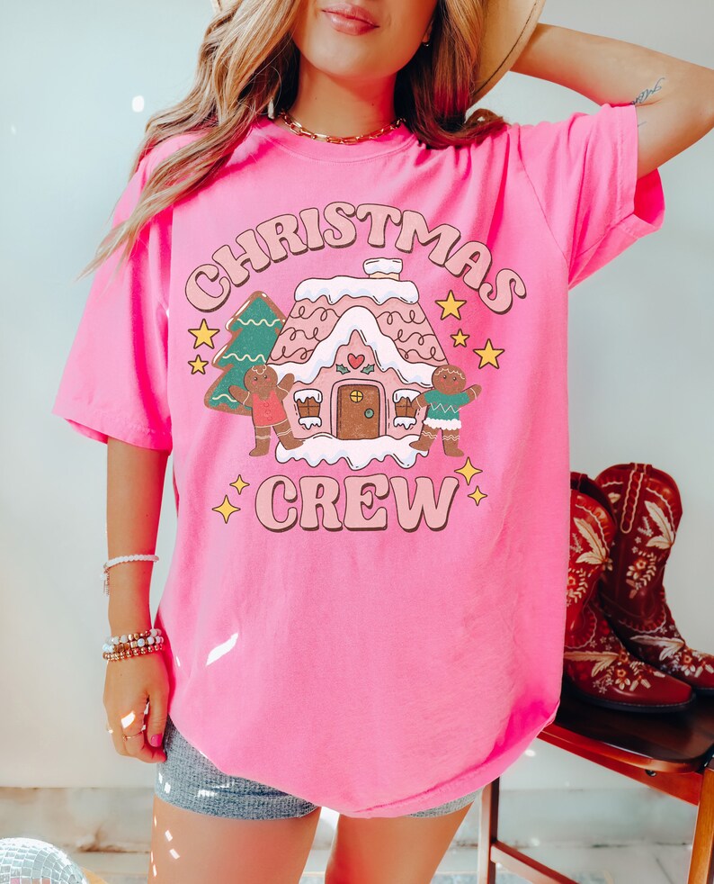 Christmas Crew Gingerbread House Comfort Colors Shirt Christmas Baking ...