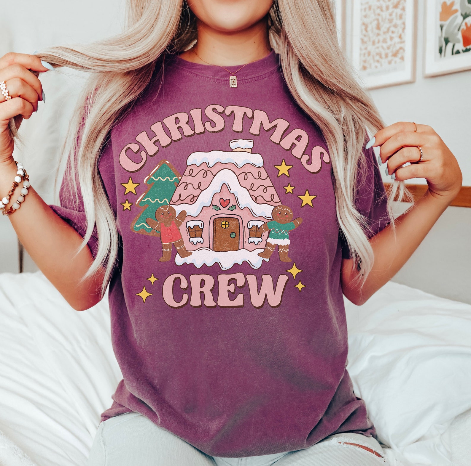 Christmas Crew Gingerbread House Comfort Colors Shirt Christmas Baking ...