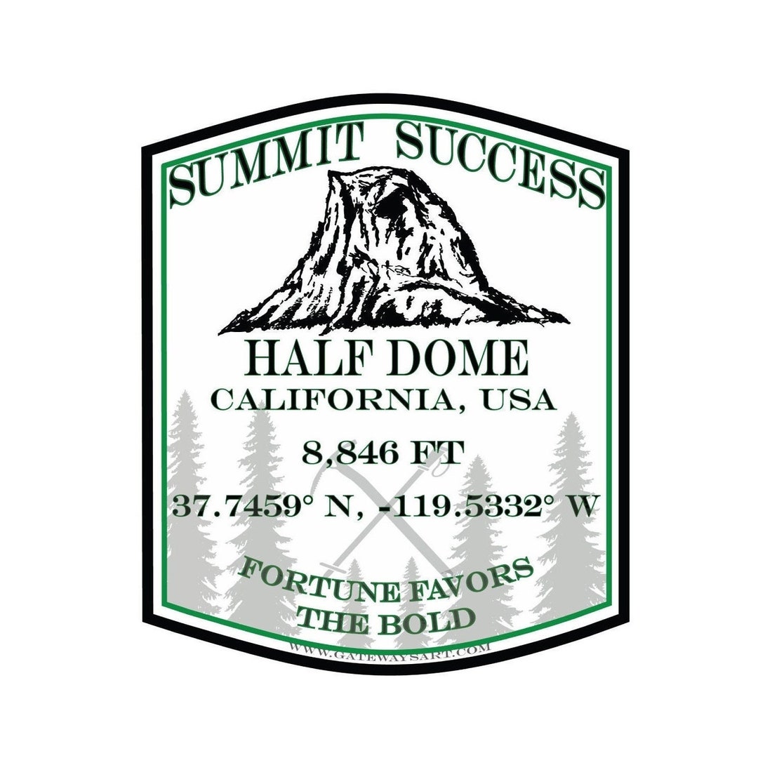 Half Dome Sticker | Yosemite, Mountain Sticker, Bumper Sticker, Hiking ...