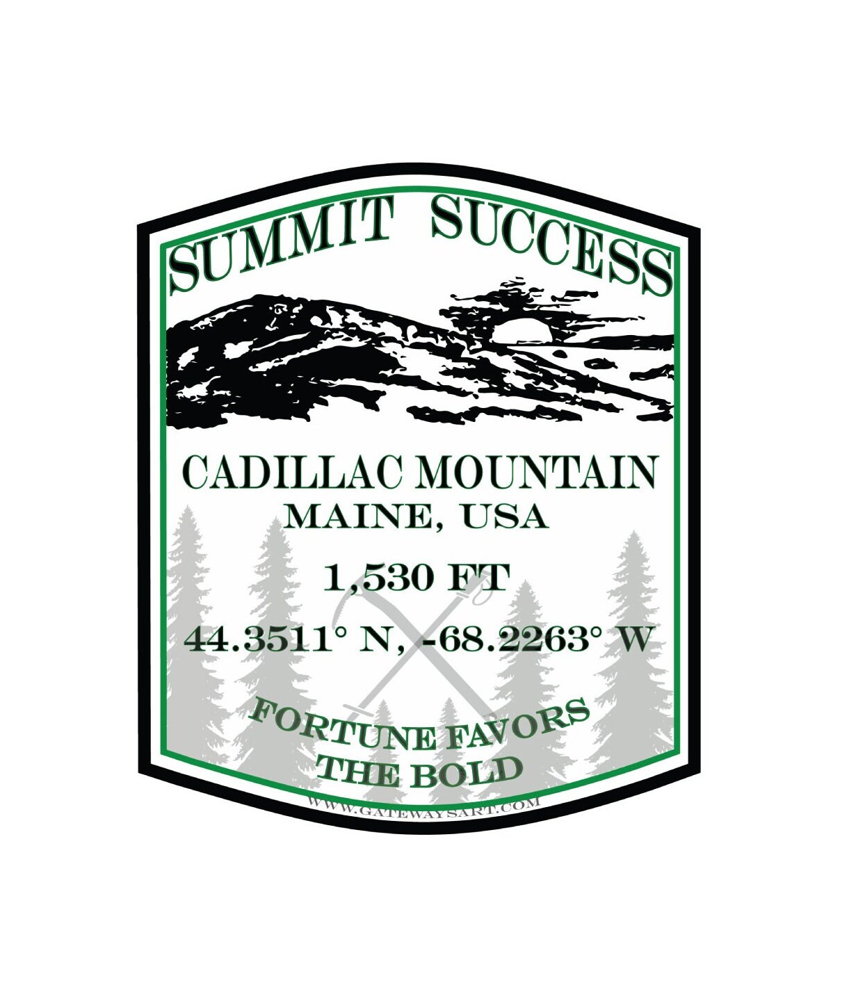 Cadillac Mountain Sticker Mountain Sticker, Bumper Sticker, Hiking ...