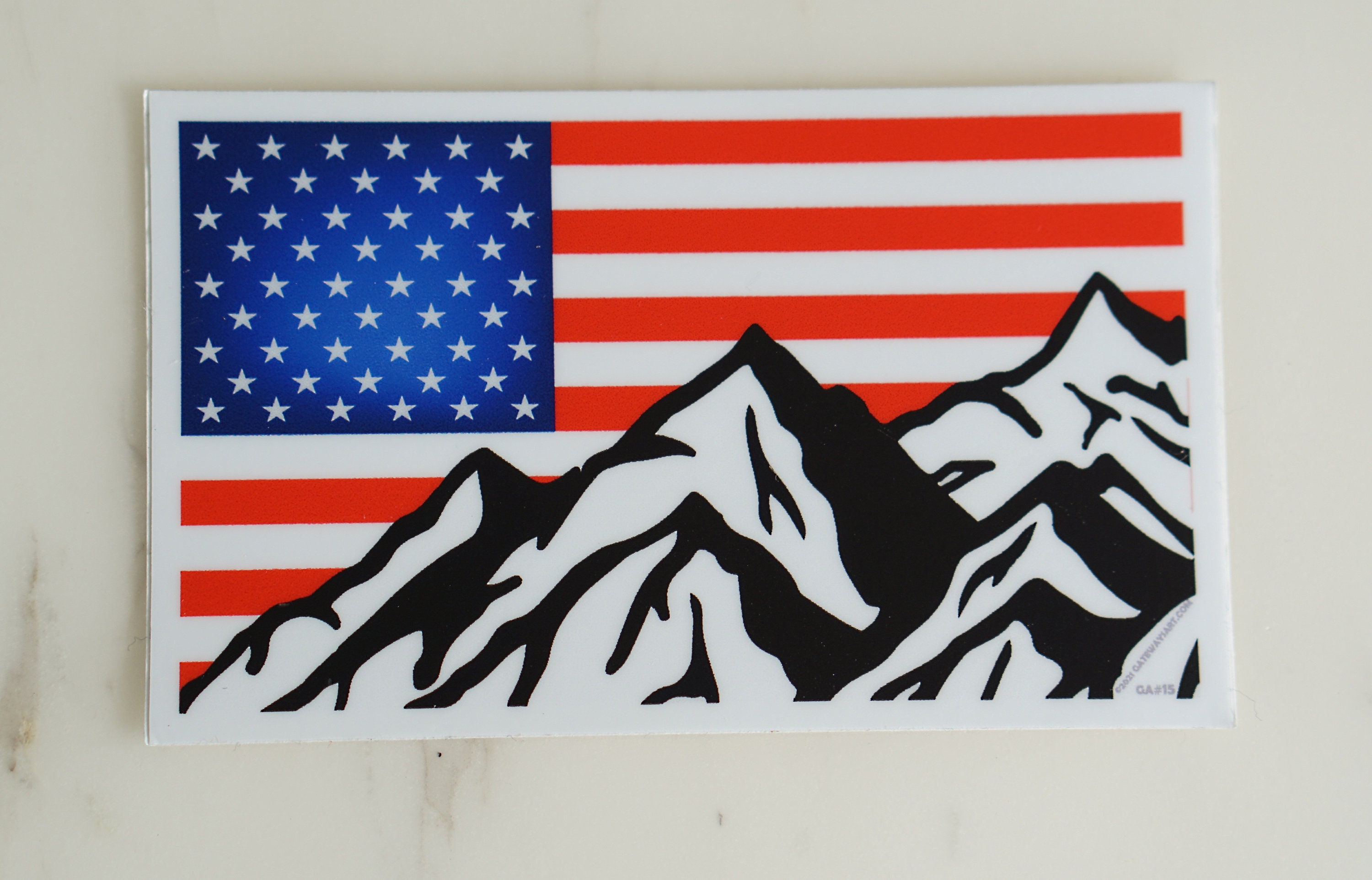 Mountain Flag Sticker Outdoors, Mountain, Nature, USA, Flag, Wilderness ...