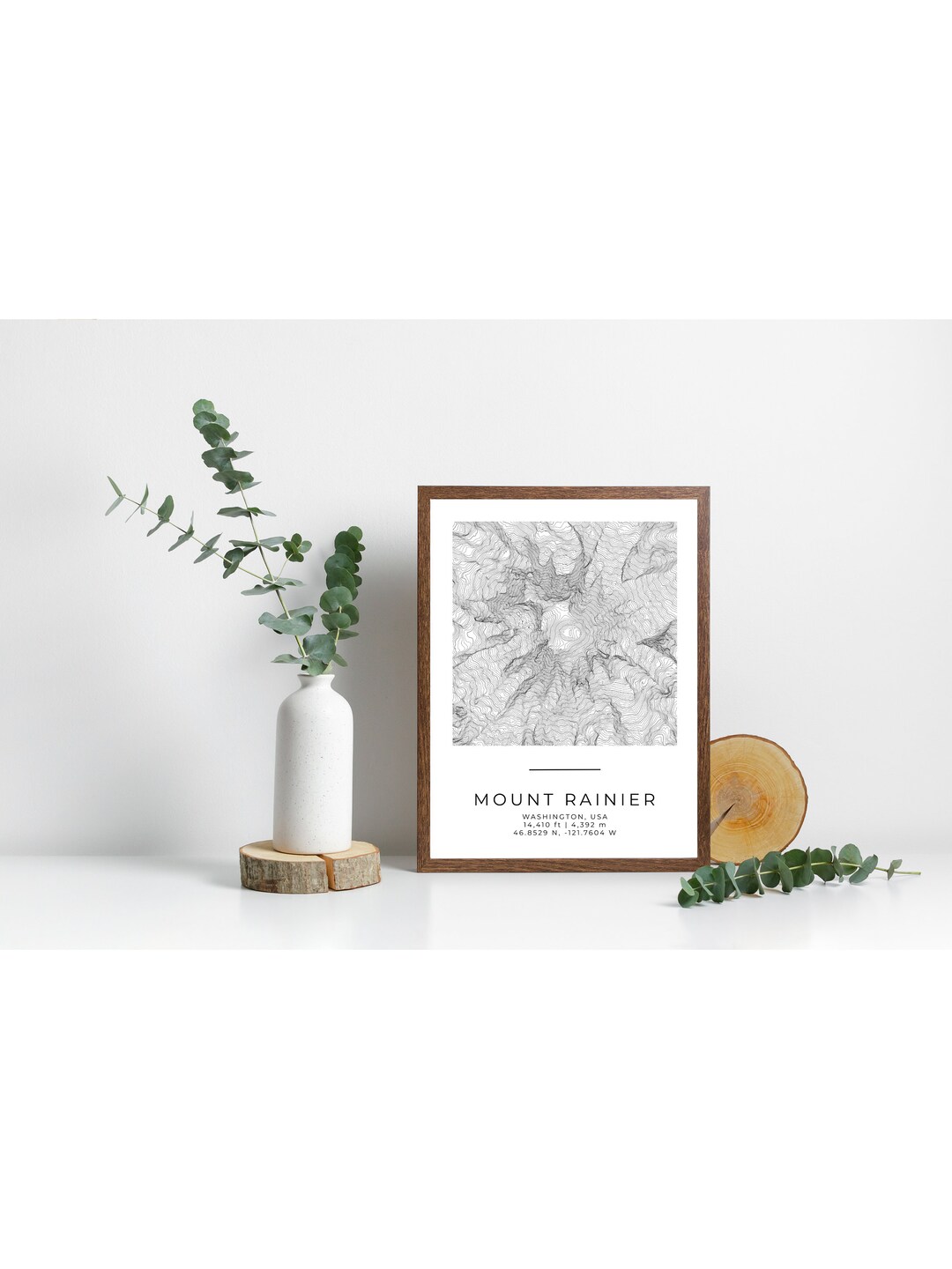 Mount Rainier Topographic Map Poster Instant Download | Mount Rainier ...