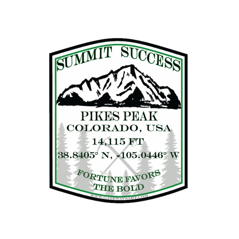 Pikes Peak Sticker | Weatherproof Vinyl, Car Decal, Colorado Hiking ...