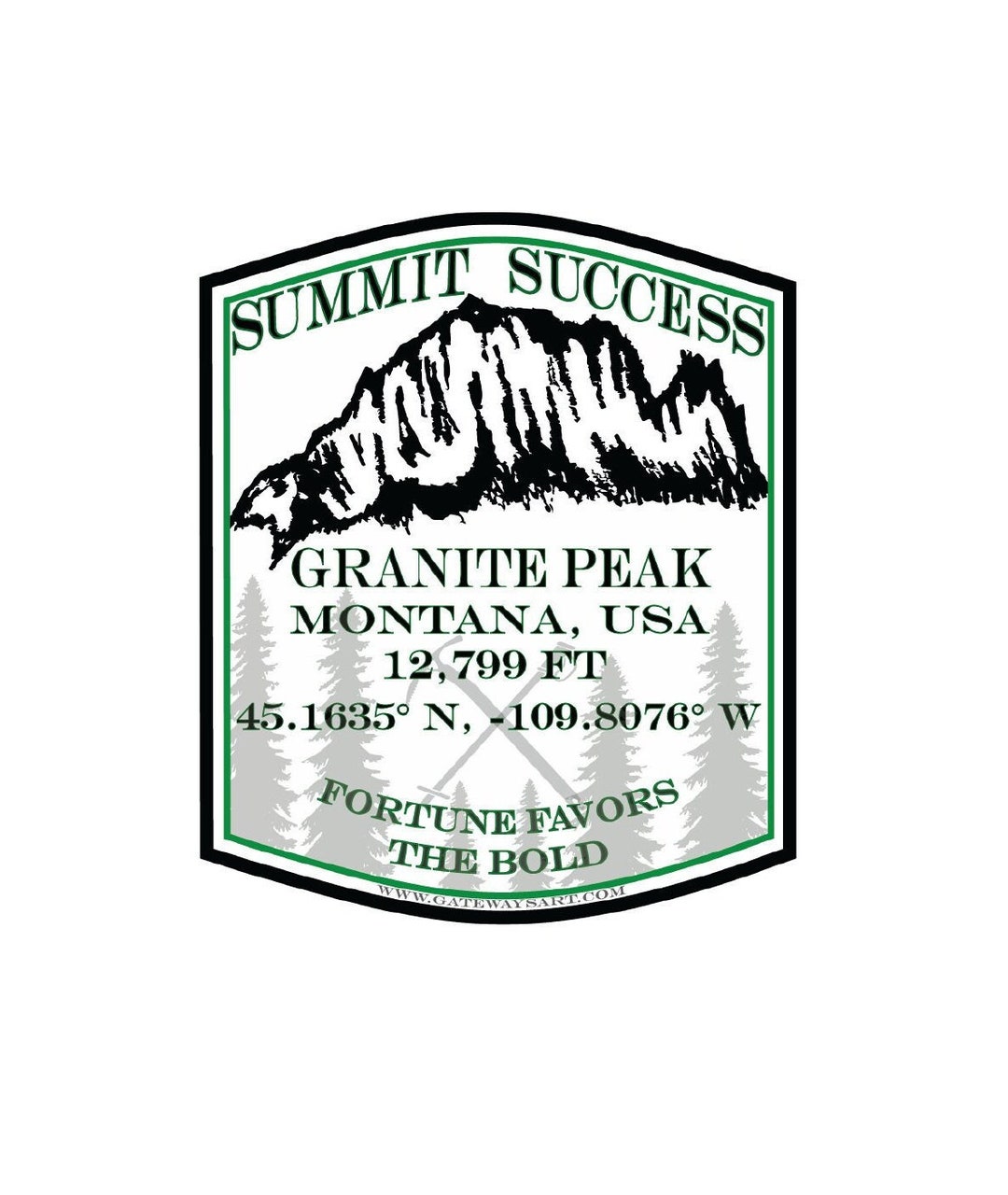 Granite Peak Sticker | Mountain Sticker, Bumper Sticker, Car Decal ...