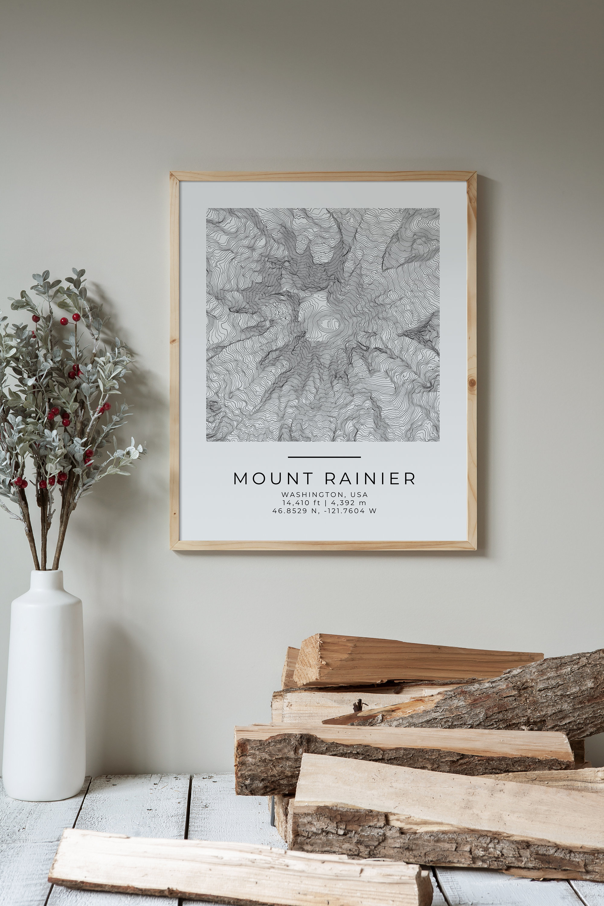 Mount Rainier Topographic Map Poster Instant Download Mount Rainier ...