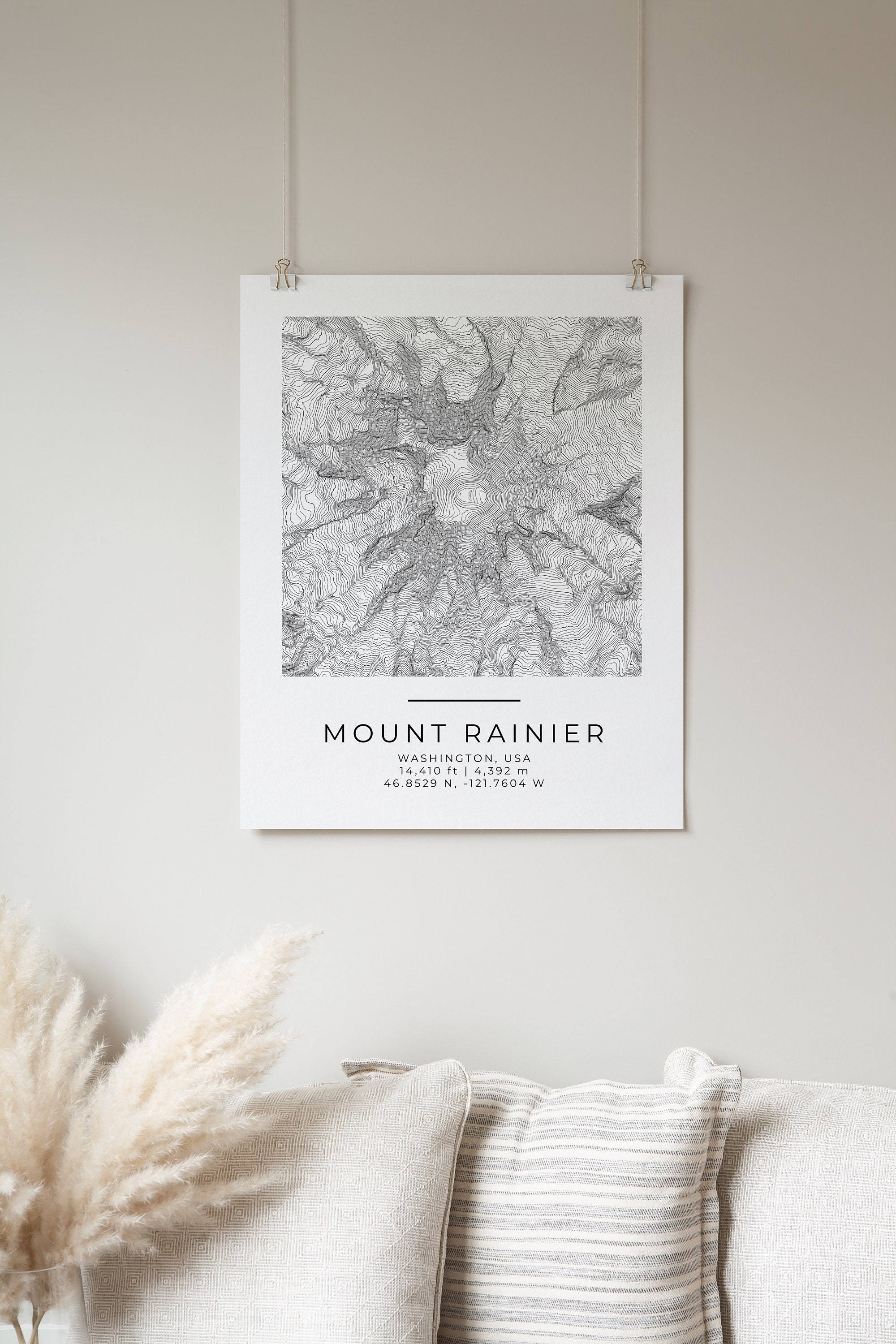 Mount Rainier Topographic Map Poster Instant Download Mount Rainier ...