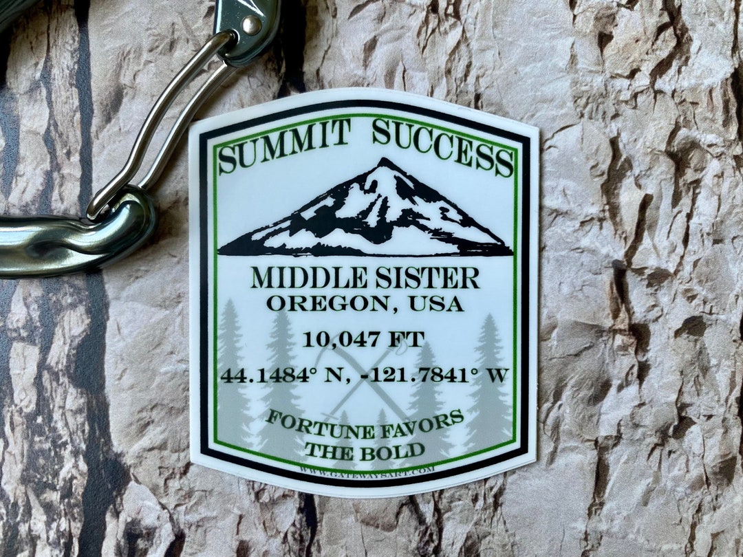 Middle Sister Mountain Vinyl Sticker | Oregon Hiking, Waterproof - Etsy