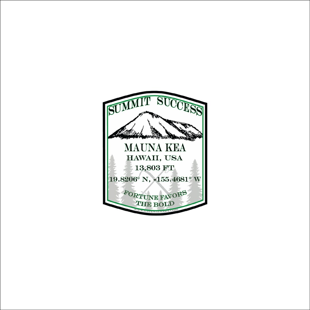 Mauna Kea Sticker | Mountain Sticker, Bumper Sticker, Car Decal, Hiking ...