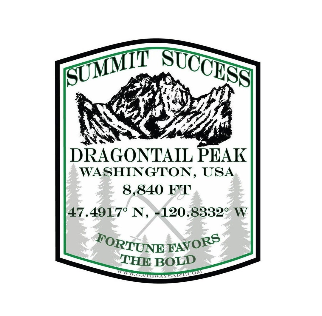 Dragontail Peak Sticker | Mountain Sticker, Bumper Sticker, Hiking ...