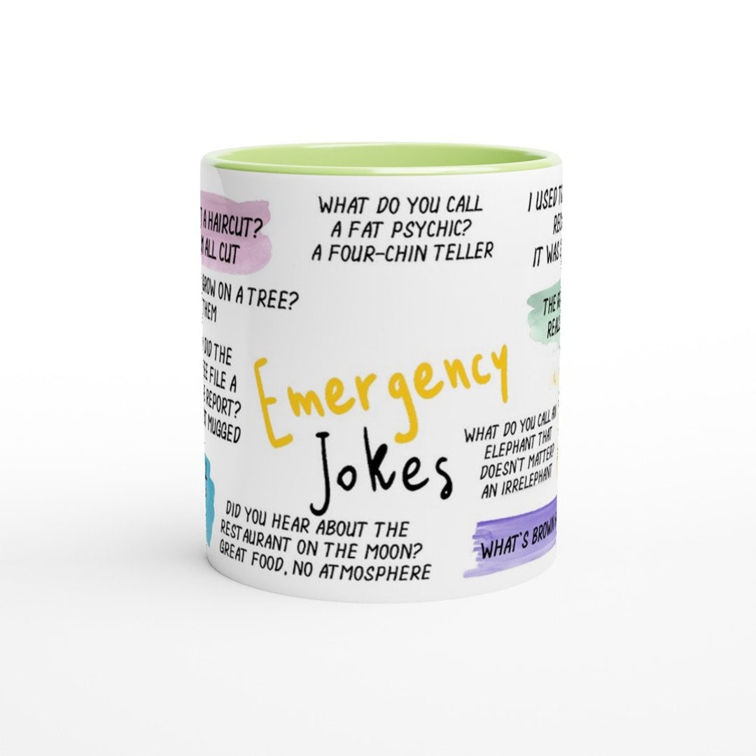 Emergency Jokes for Anyone Mug With Colour Inside, the Perfect Fun Gift ...