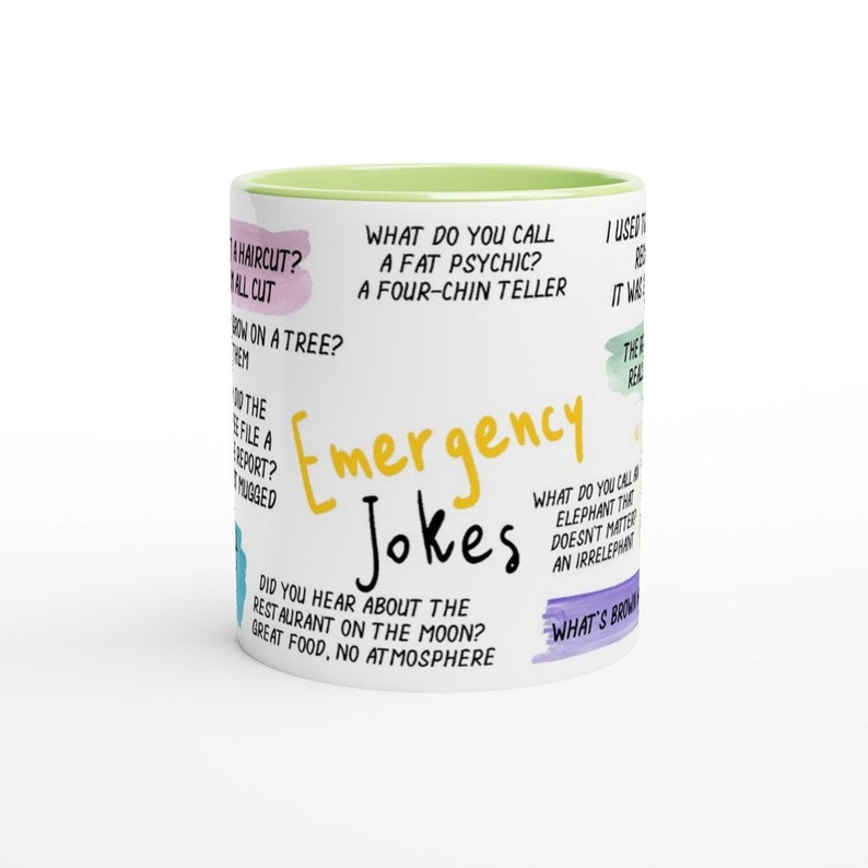 Emergency Jokes for Anyone Mug With Colour Inside, the Perfect Fun Gift ...