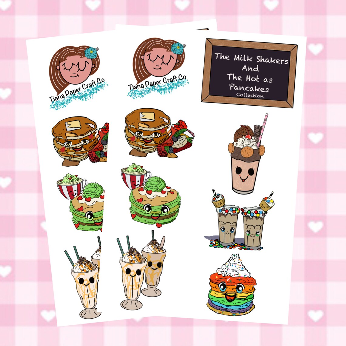 Cute Milk Shakes Stickers / Kawaii Pancake Stickers / The Milk | Etsy