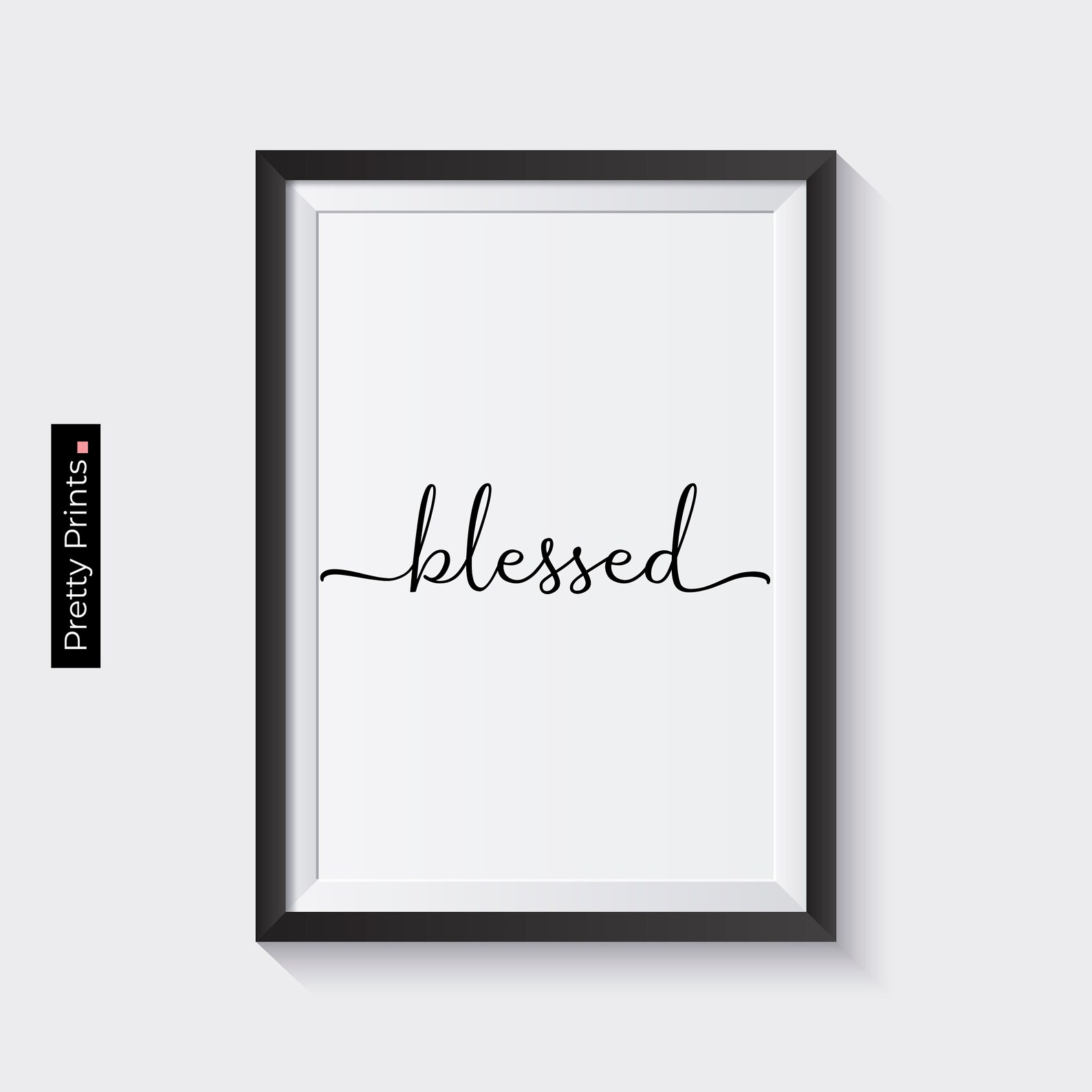 Blessed Minimalist Typography Wall Art Print - Etsy