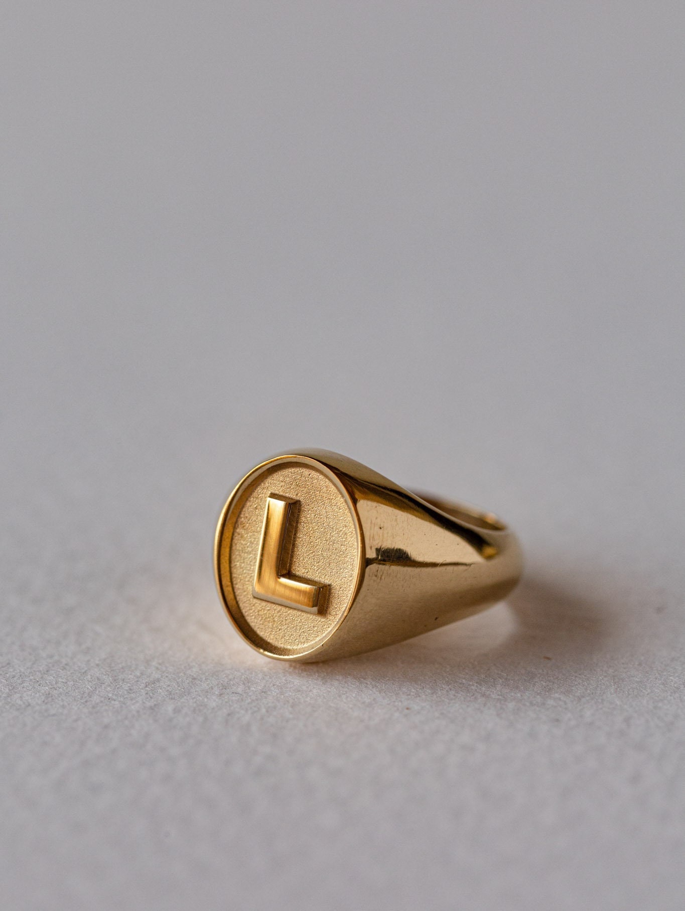 Letter Silver Signet Ring Oval Personalized Silver Signet - Etsy