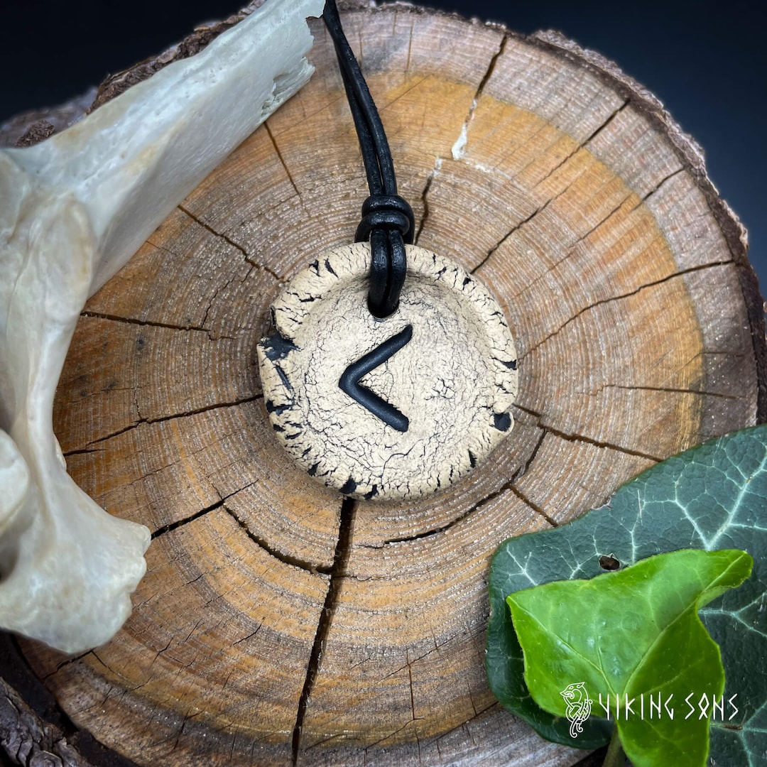 Viking Rune Kenaz Rune Pendant/rune Chain - Etsy
