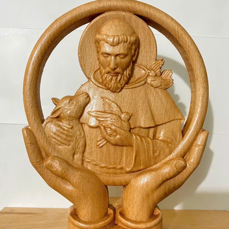 Saint George Wood Sculpture - Etsy