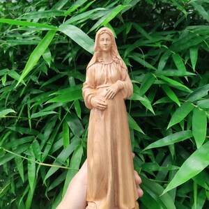 Our Lady of Hope Wooden Figurine, Blessed Mother Pregnant Virgin Mary ...