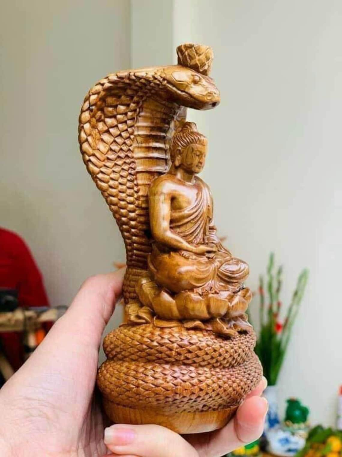 Buddha Seated on Naga Throne Handcrafted Naga Meditating - Etsy