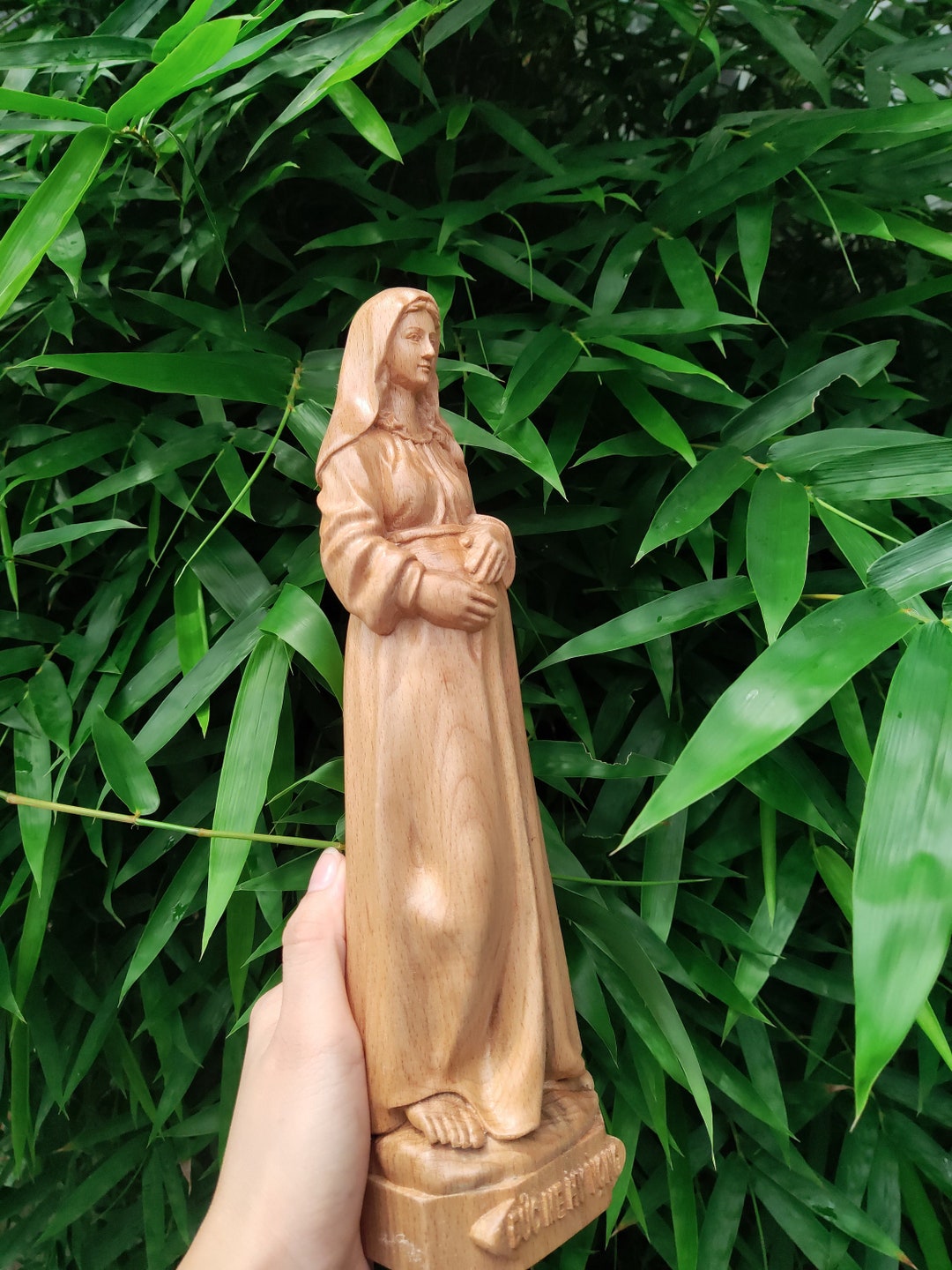 Our Lady of Hope Wooden Figurine, Blessed Mother Pregnant Virgin Mary ...