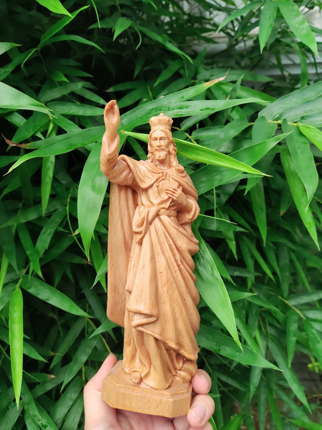 Jesus Christ Blessing's Wooden Statue, Jesus Christ Blessing's Relief ...