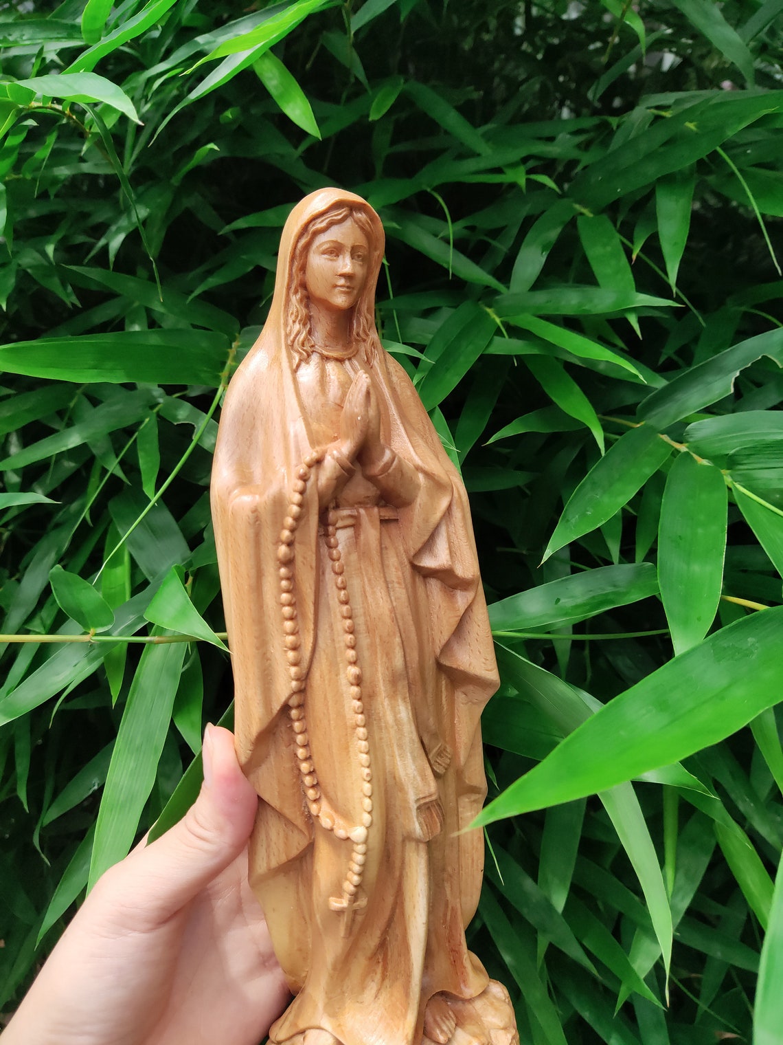 Wooden Statue of Virgin Mary Praying With Her Hands Clasped - Etsy