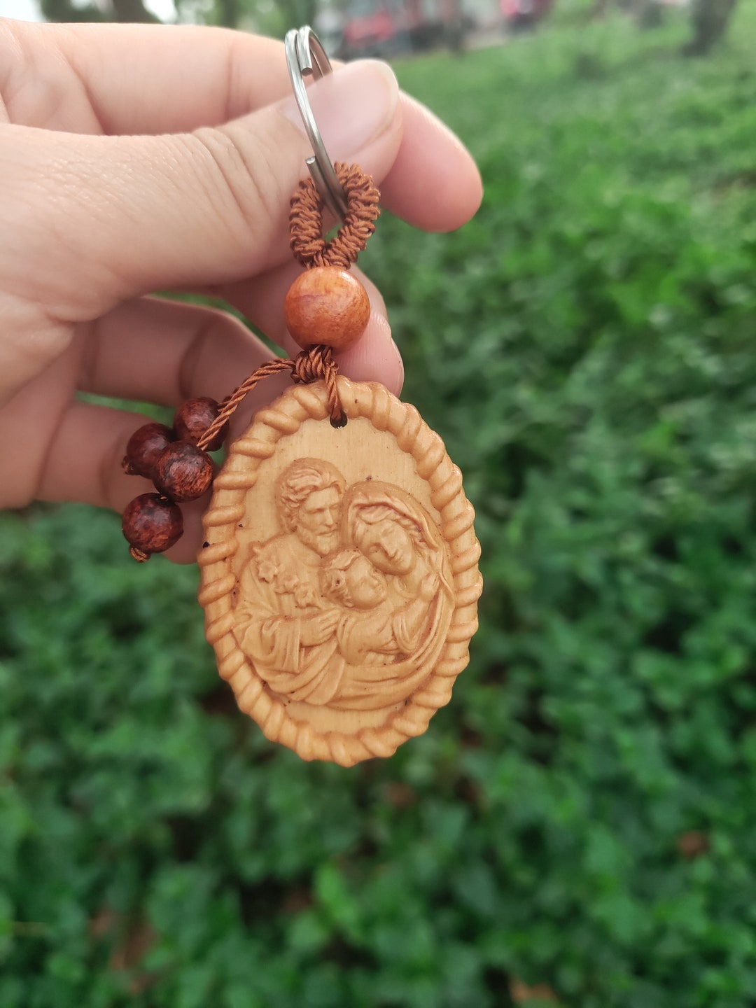 The Holy Family Keychain, Jesus Virgin Mary and Saint Joseph Statue ...