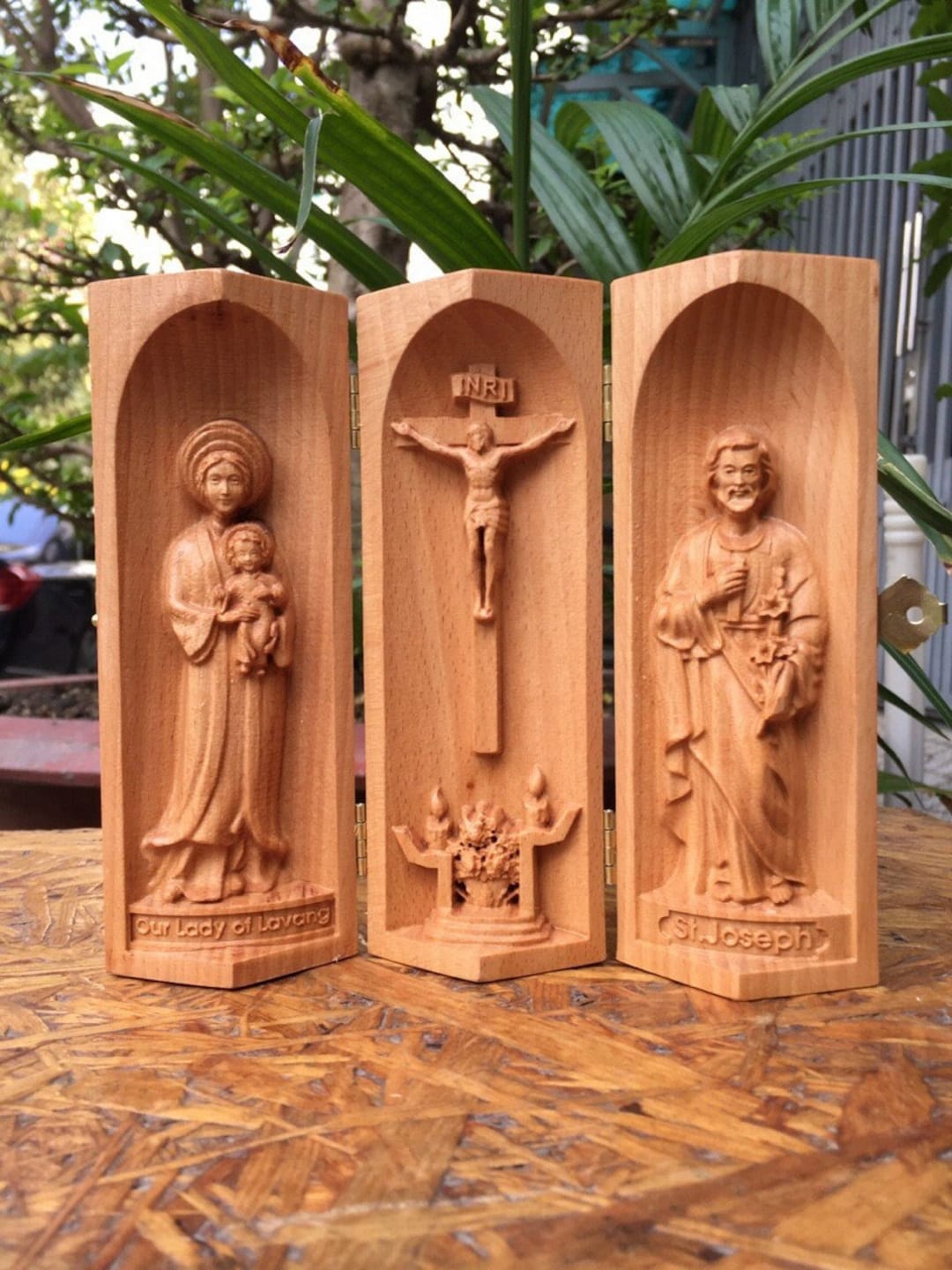 The Holy Family Figurine, Triptych of Jesus Virgin Mary and Saint Joseph Statue, Gift for ...