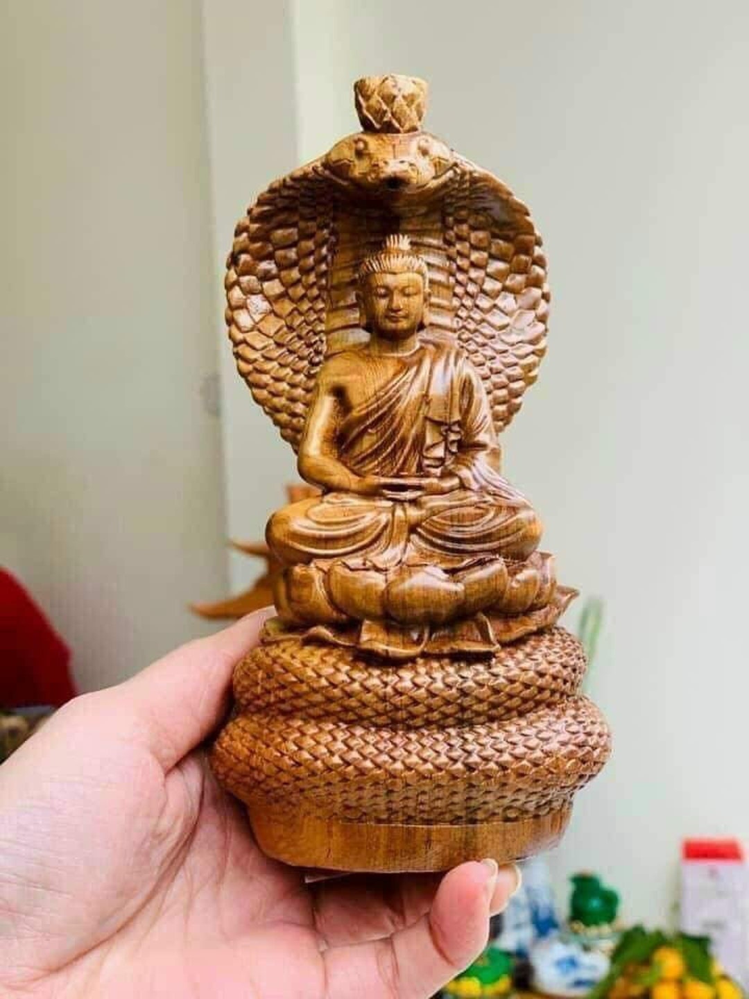 Buddha Seated on Naga Throne Handcrafted Naga Meditating Buddha Statue ...