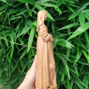 Our Lady of Hope Wooden Figurine, Blessed Mother Pregnant Virgin Mary ...