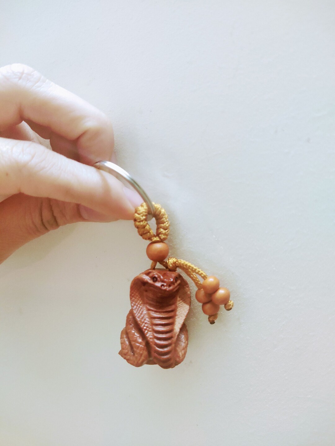 Feng Shui Snake Statue Made by Incense Wood Keychain, Snake Statue for ...