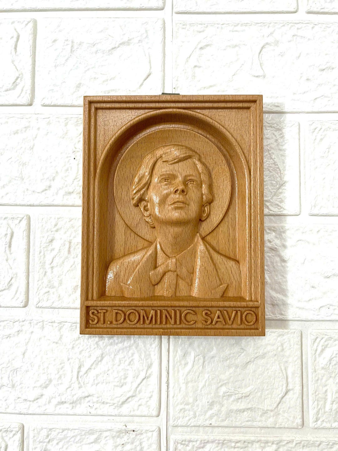 Wooden Saint Dominic Savio Statue | Solid Wood Religious Art - Etsy