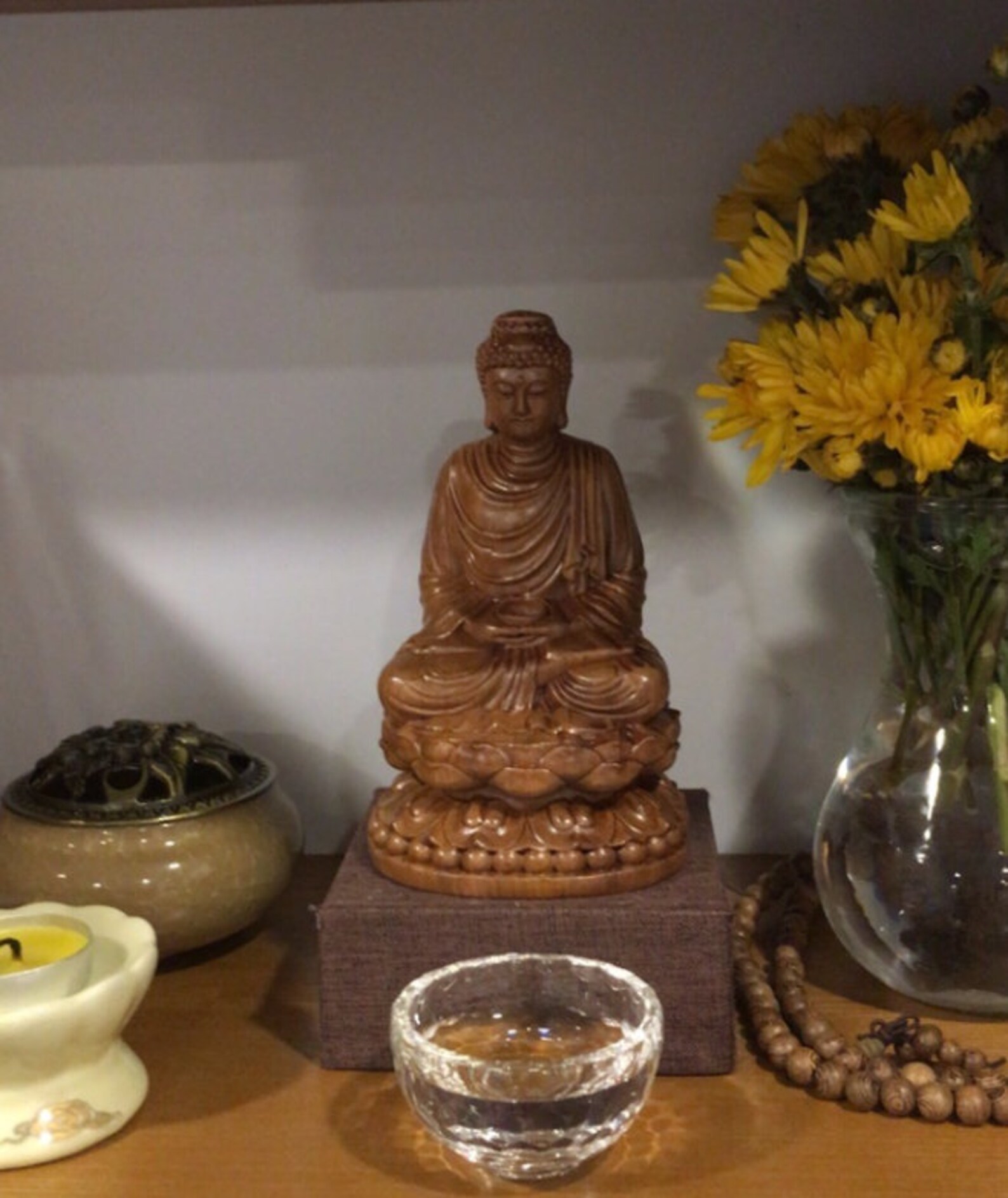Handicrafted Incense Wood Buddha Statue Sitting on Lotus - Etsy
