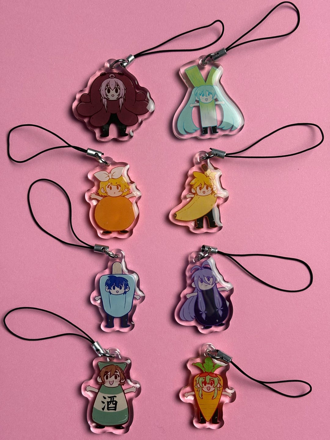 GACHA VOCALOID Clear Mini Acrylic Phone Charms || Miku, Len, Rin ...