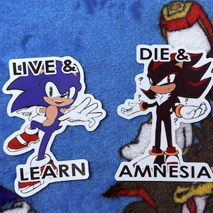 Sonic and Shadow Live & Learn/ Die + Amnesia Meme Stickers - Etsy