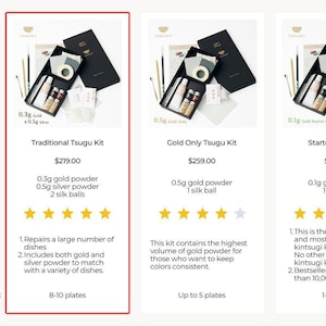 Kintsugi Repair Kit Traditional 23K Gold 0.3g & Silver 0.5g - Food Safe ...