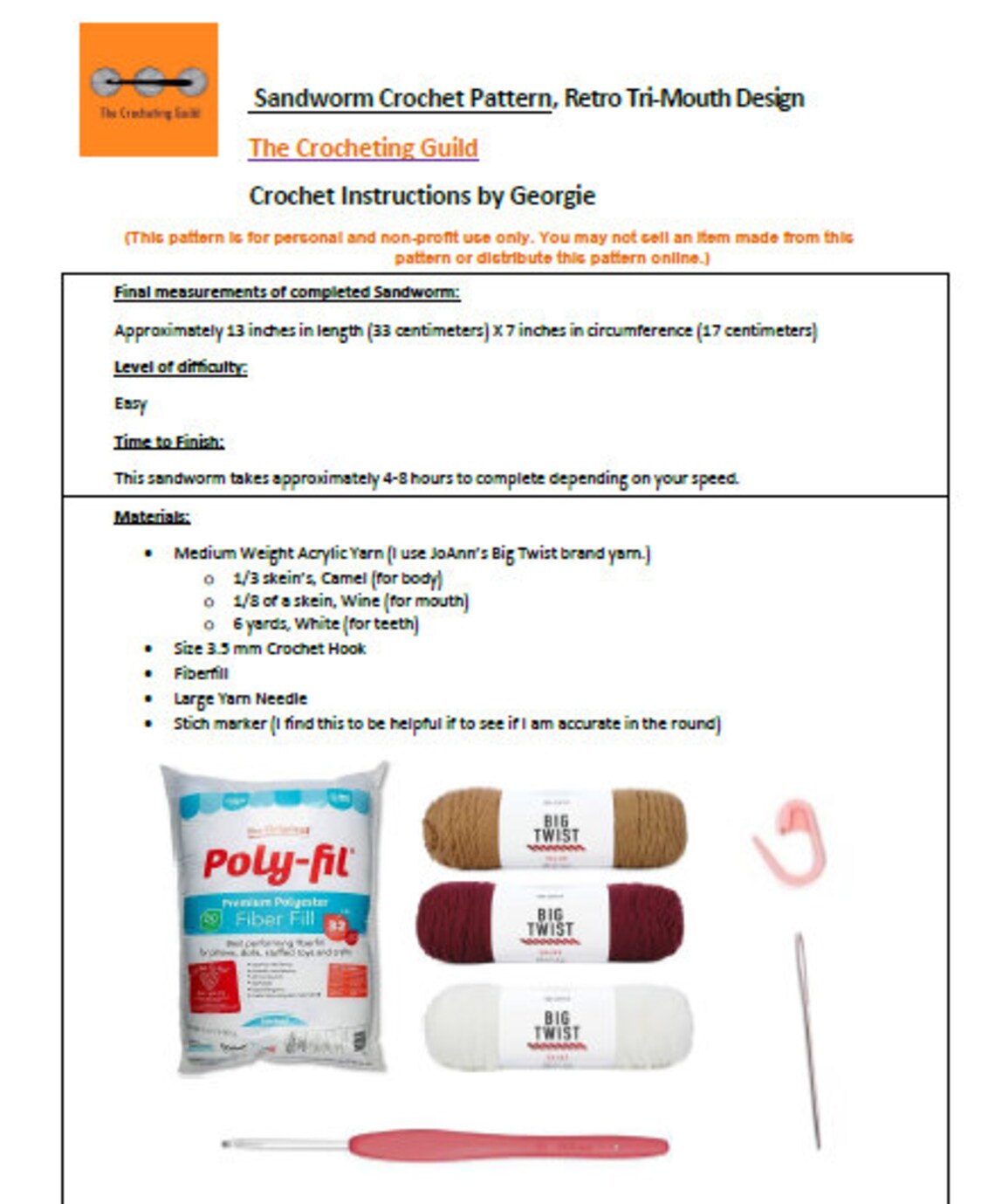 PDF of Dune-inspired Sandworm Crochet Pattern PATTERN ONLY - Etsy