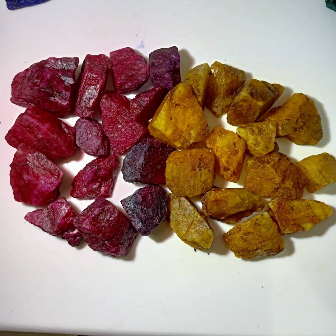 2.25 Lbs Natural Bixbite, Heliodor Rough Natural Gemstone Raw Dyed ...