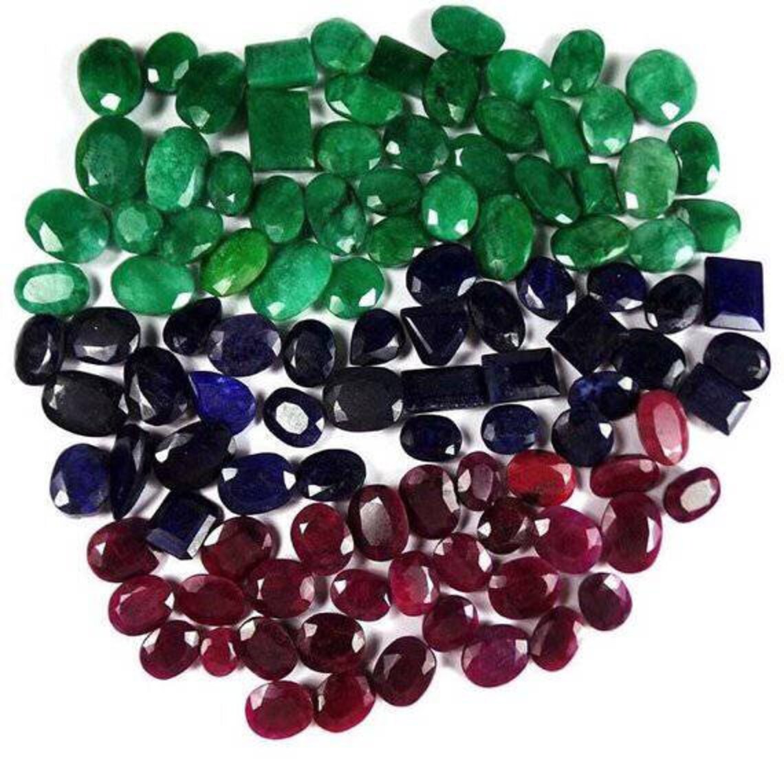 Natural Red Ruby Green Emerald Blue Sapphire WholeSale lot | Etsy