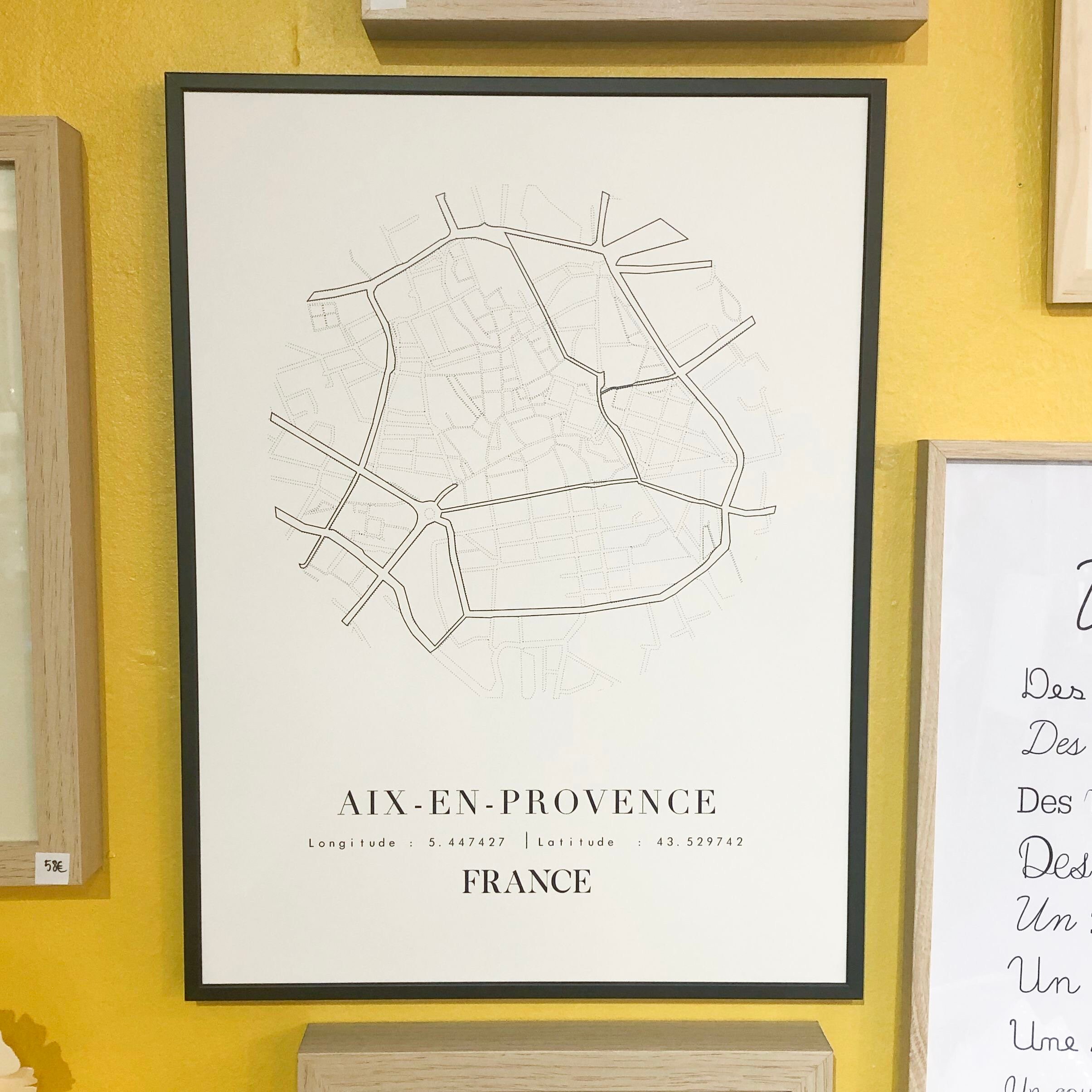 POSTER and Frame AIX IN MAP - Etsy