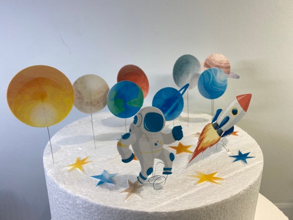 Precut Edible Planets and Stars Birthday Cake Decorating - Etsy