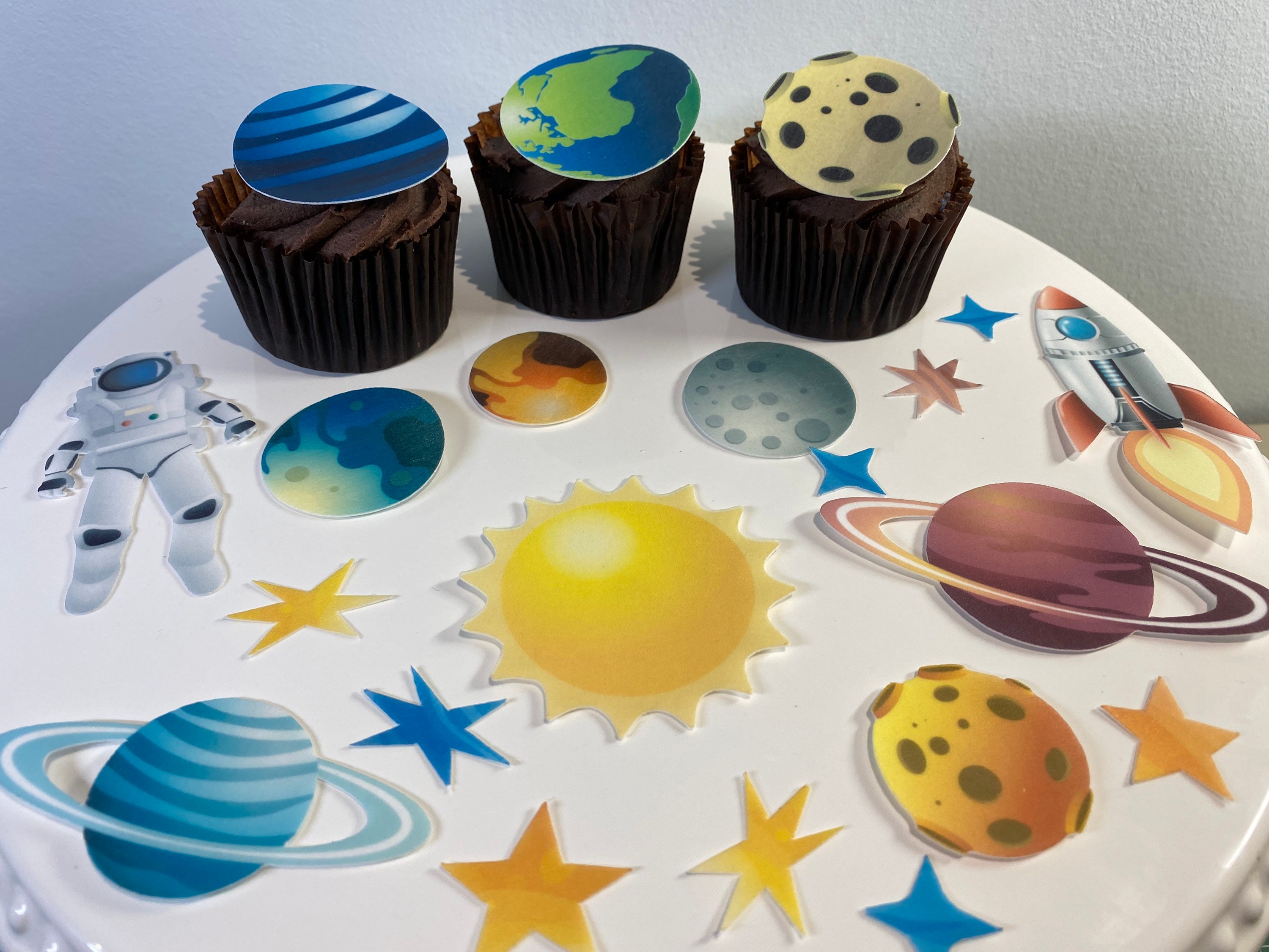 Space Theme Cake Topper Kit Cosmic Theme Birthday Party | Etsy