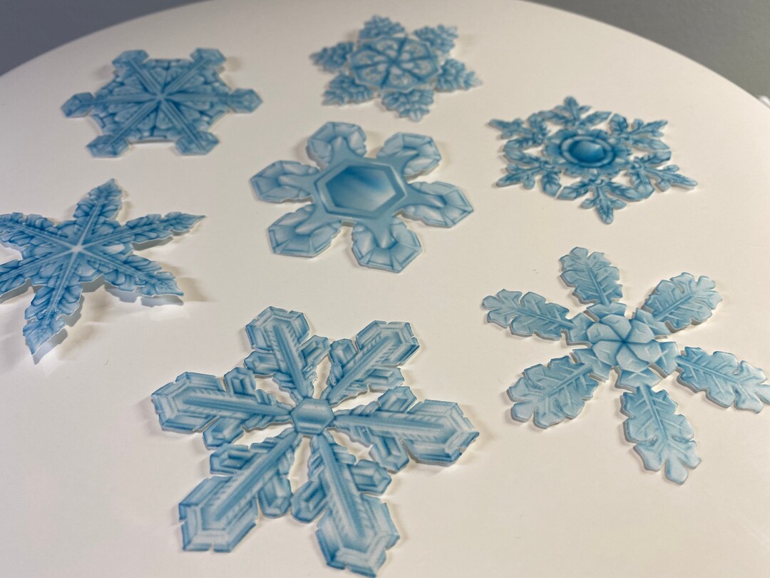 Edible Snowflake Cake Toppers: Pre-cut Winter Wafer Decorations - Etsy