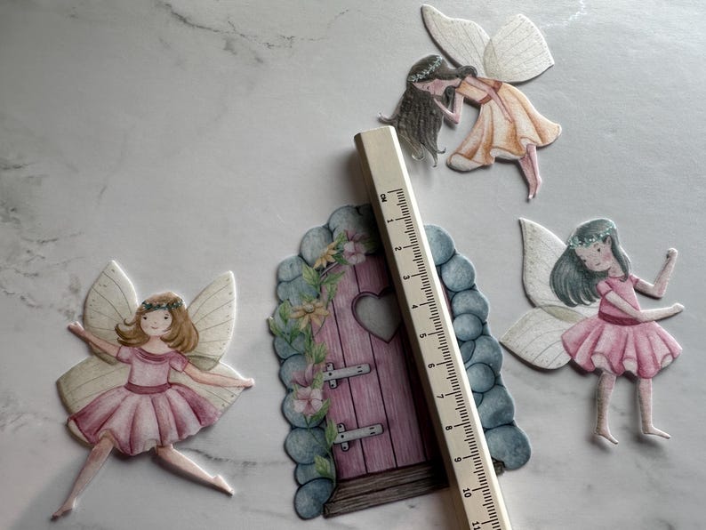 Edible Fairies With Fairy House Door and Butterflies Wafer Cake Topper ...