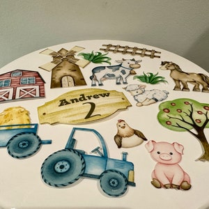 Farm Animals - Precut Edible Topper Set for Birthday, Baby Shower ...