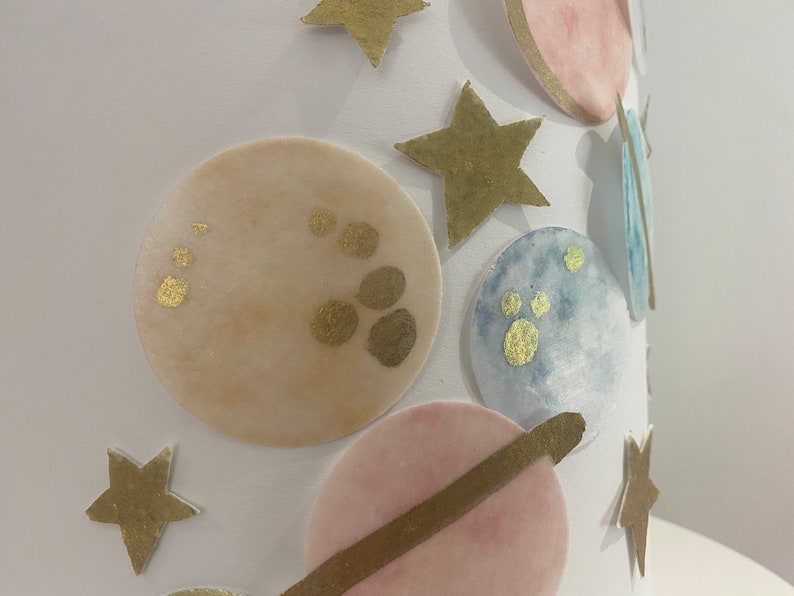 Edible Space Theme Planets and Stars Wafer Topper With Gold - Etsy