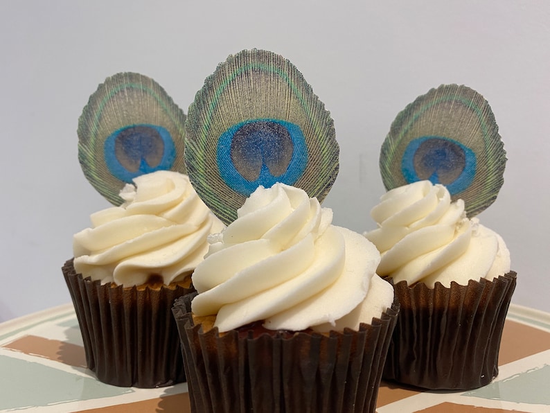Peacock Feathers - Edible Wafer Paper Decorations for Cakes and ...